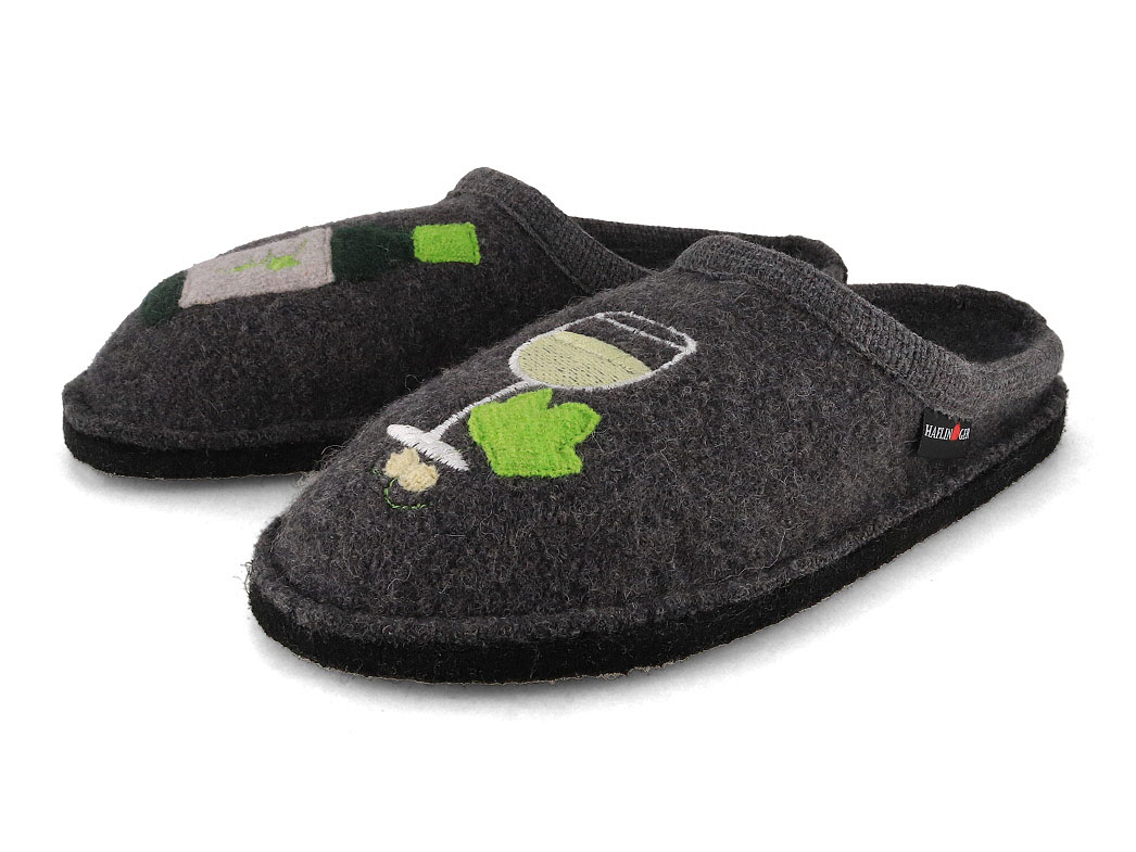 HAFLINGER wool slippers | Flair Wine Time anthracite