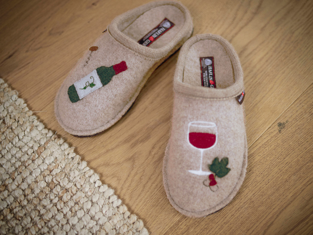HAFLINGER Women Felt Slippers | Flair Wine Time, Beige|