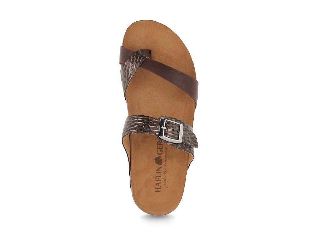 HAFLINGER Women Toe Separator Sandals |Bio Juno, brown|