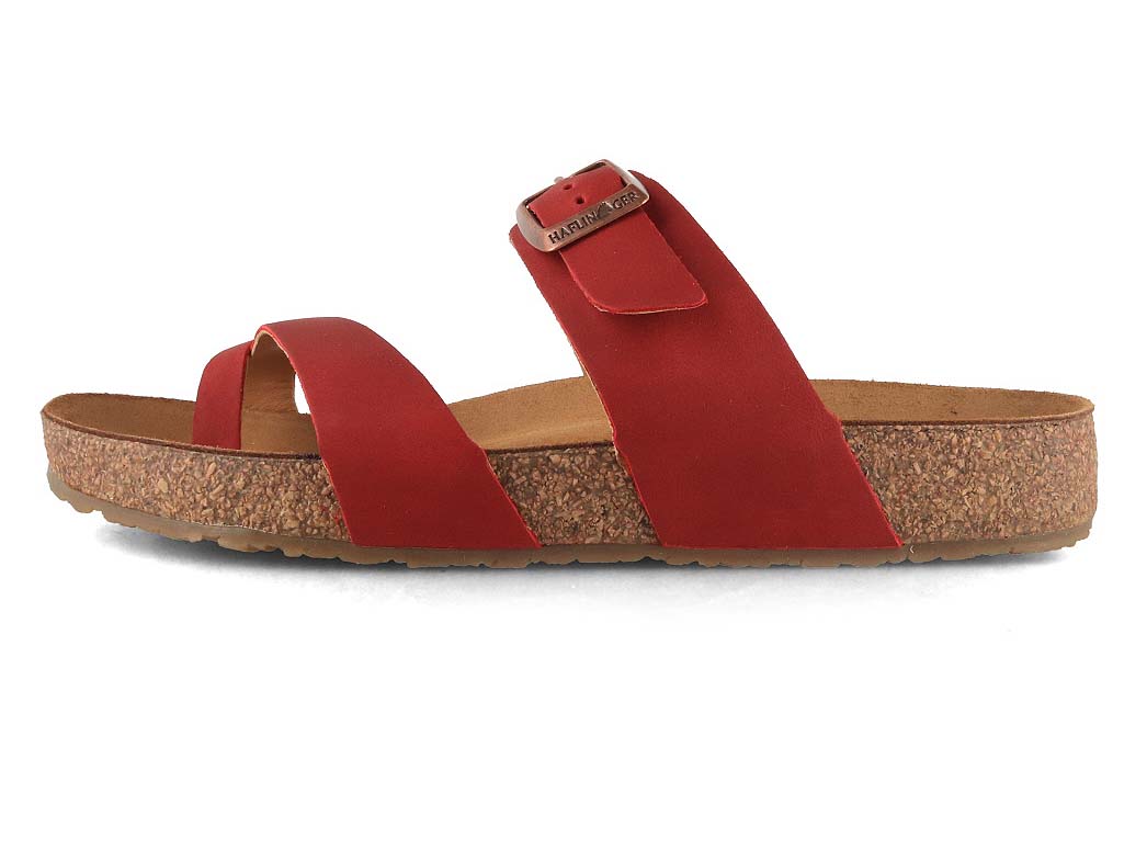 HAFLINGER Women Toe Separator Sandals |Bio Juno, red