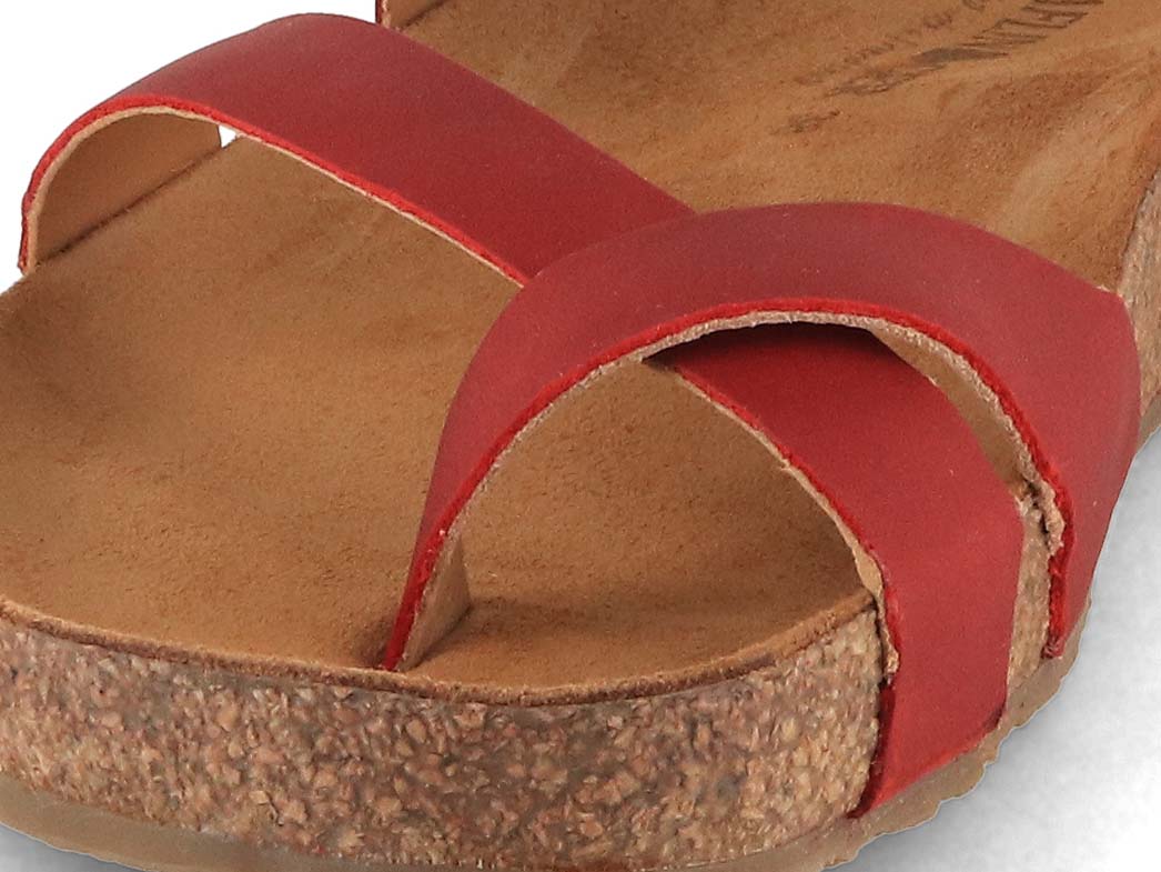 HAFLINGER Women Toe Separator Sandals |Bio Juno, red