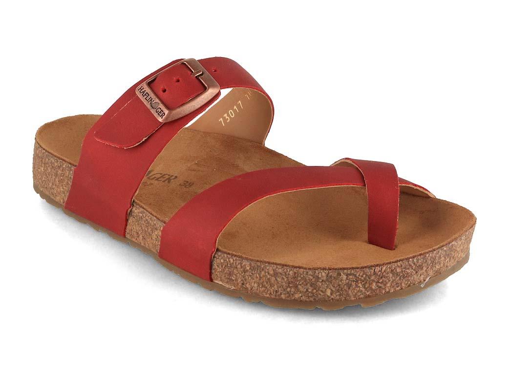 HAFLINGER Women Toe Separator Sandals |Bio Juno, red