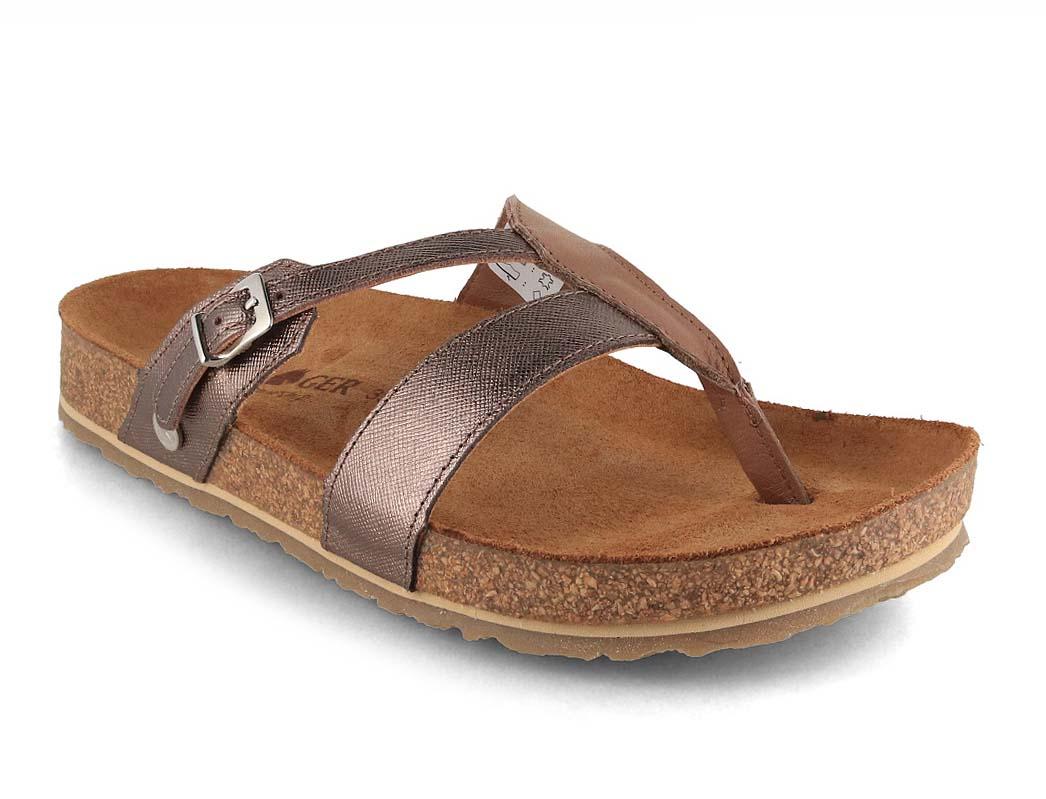 HAFLINGER leather Sandals | Bio Clara, bronze