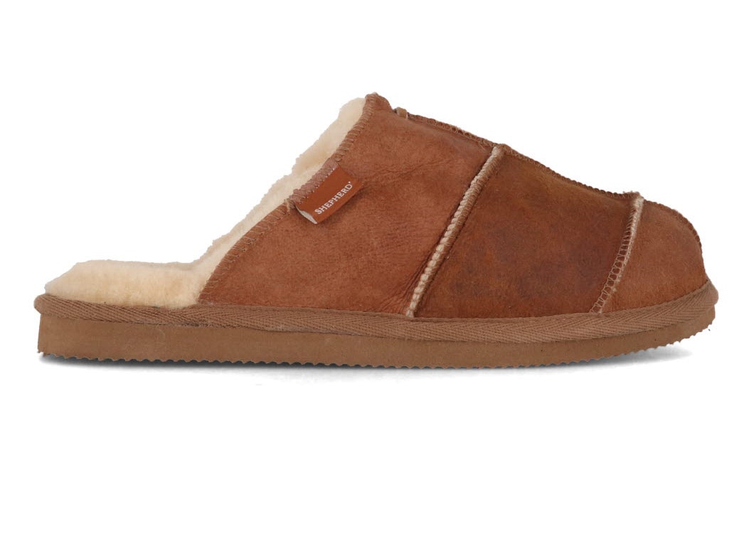 SHEPHERD Men Lambskin Slippers | Allan, Antique Cognac|