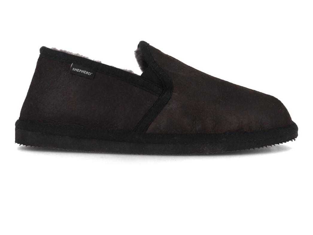 SHEPHERD Men Lambskin Slippers | Bosse, Black