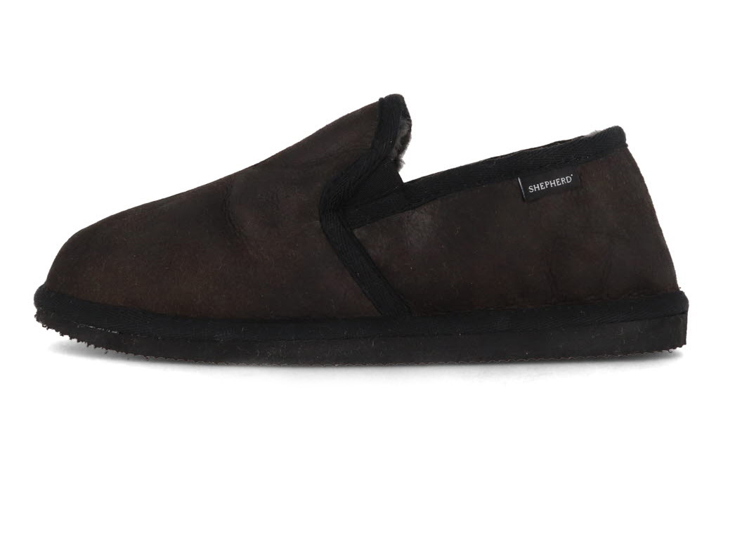 SHEPHERD Men Lambskin Slippers | Bosse, Black