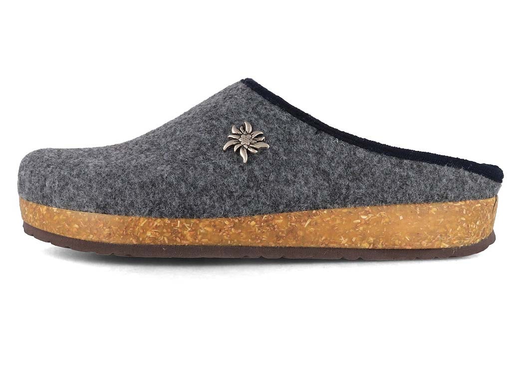 Wool Felt Clogs for Women | Tuffeln® Edelweiss | grey