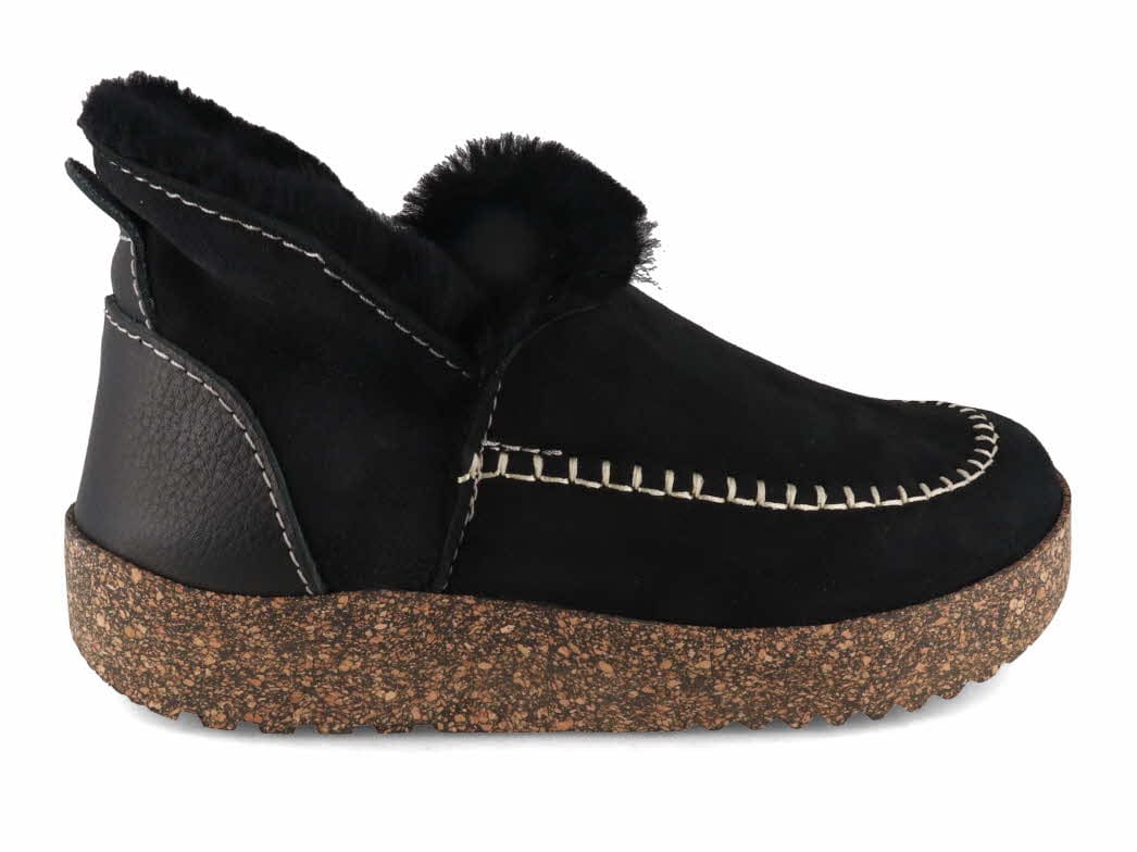 Tuffeln® Women's Sheepskin Slippers «Wohlig», black --> Boiled Wool and ...