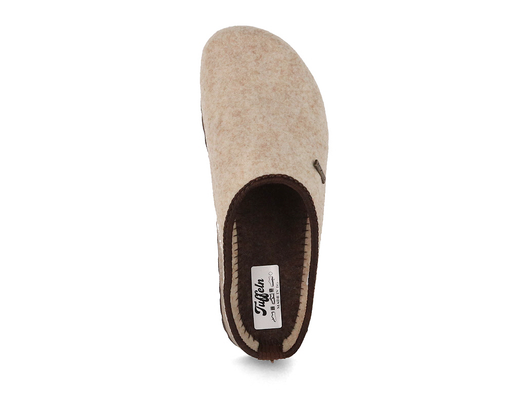 Tuffeln «Comfort» Women Vegan Felt Clogs beige