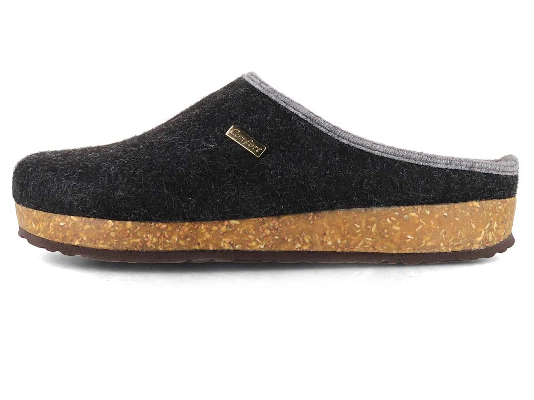 Tuffeln® Felt Clogs for Men «Comfort», dark grey --> Boiled Wool and ...