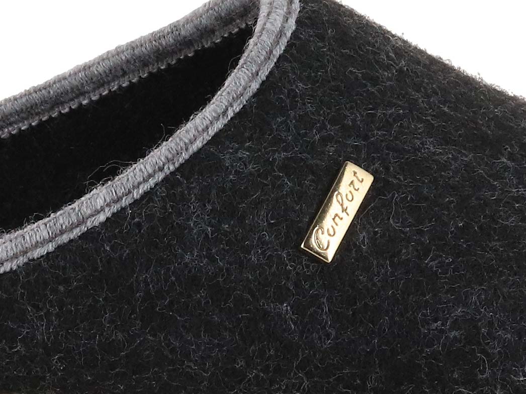 Tuffeln® Felt Clogs for Men «Comfort», dark grey --> Boiled Wool and ...