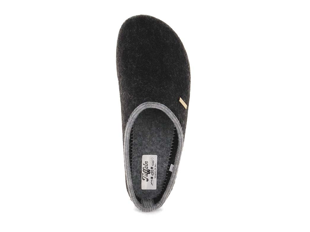 Tuffeln® Felt Clogs for Men «Comfort», dark grey --> Boiled Wool and ...