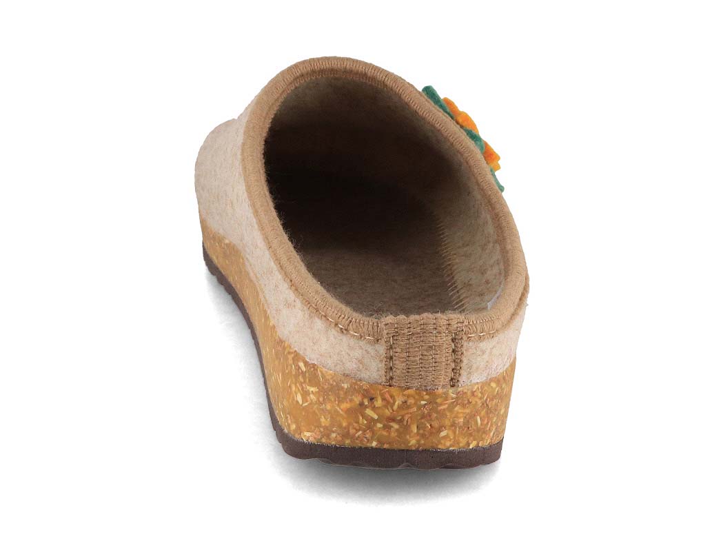Tuffeln® Wool Clogs «Blumig» | Beige Wool Felt Clogs
