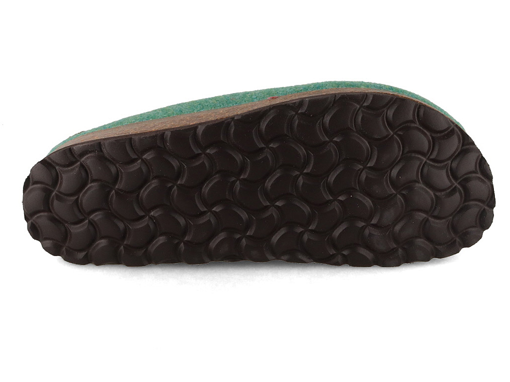 Wool Felt Clogs for Women Tuffeln® Edelweiss | green|