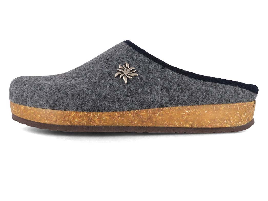 Wool Felt Clogs for Women | Tuffeln® Edelweiss | grey