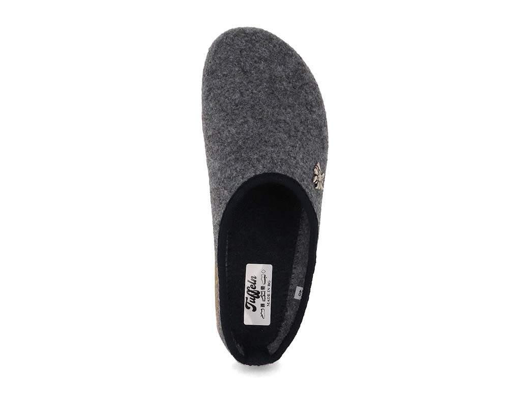 Wool Felt Clogs for Women | Tuffeln® Edelweiss | grey