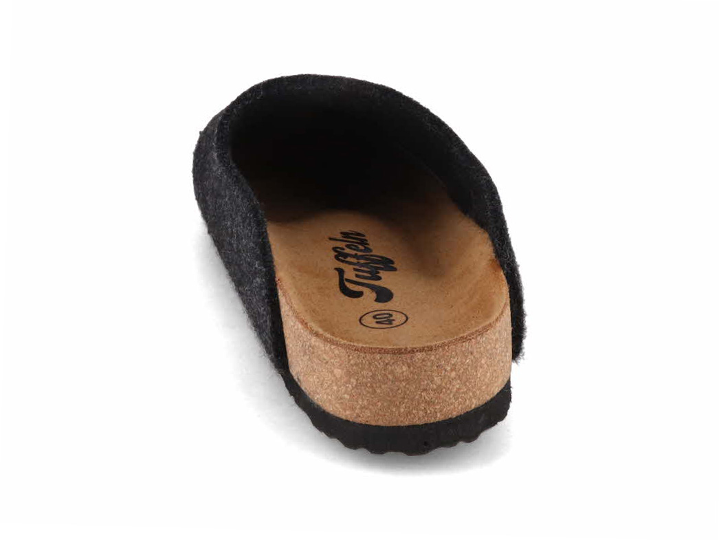 Tuffeln® Felt Mules «Famos» | Dark Grey Wool Slip-Ons