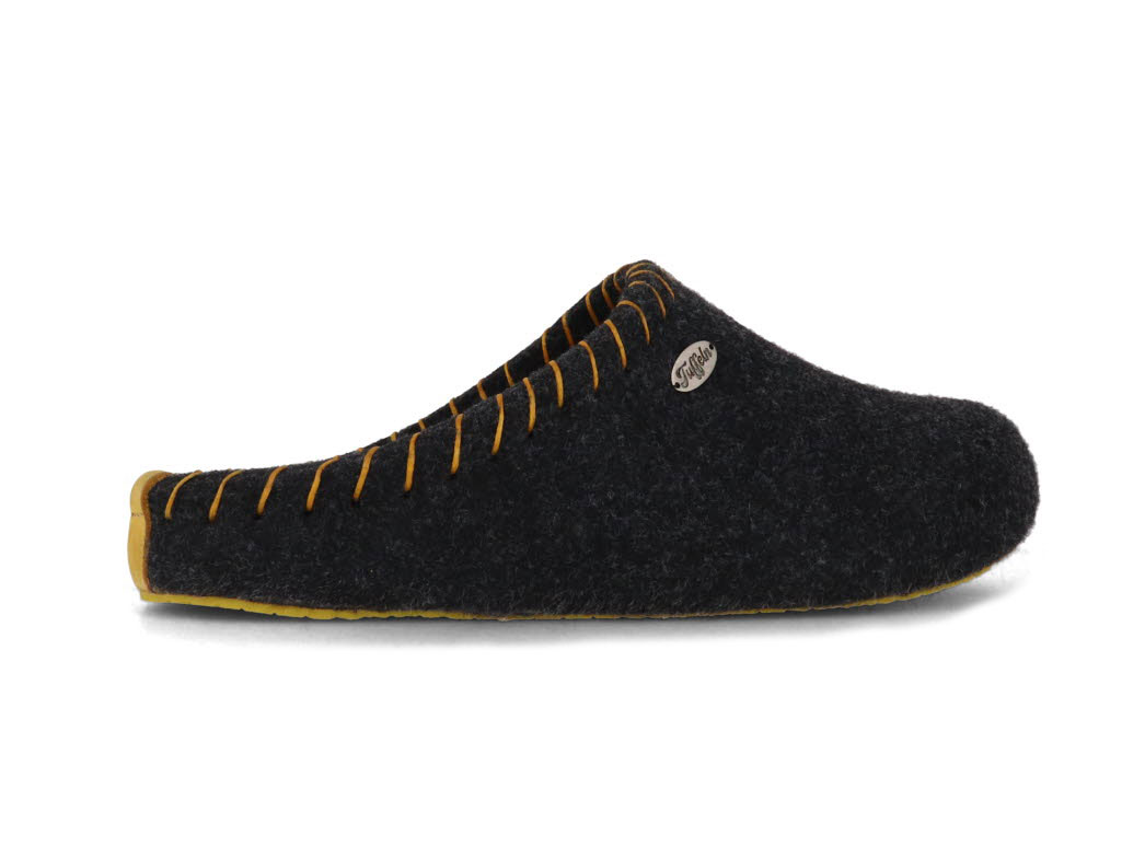 Tuffeln® Auszeit Slippers |Dark Grey Felt, Arch Support