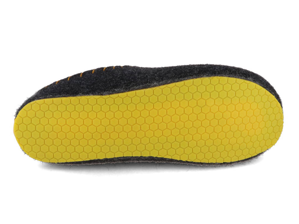 Tuffeln® Auszeit Slippers |Dark Grey Felt, Arch Support