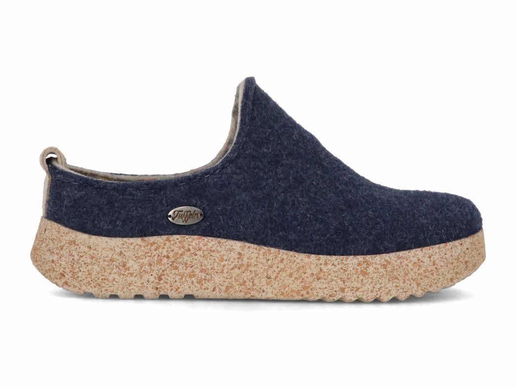 Tuffeln® modern Women Felt Clogs «Rasant» | blue