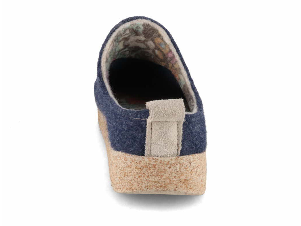 Tuffeln® modern Women Felt Clogs «Rasant» | blue