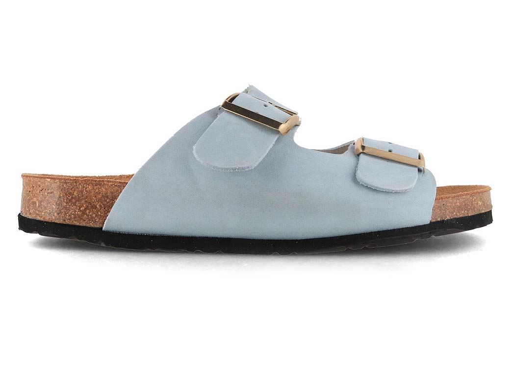 Tuffeln´s Women Leather Sandals|Classic Two-Strap blue
