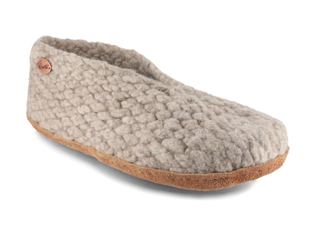 WoolFit® Woolies | Hand-Woven | Wool Slippers Beige