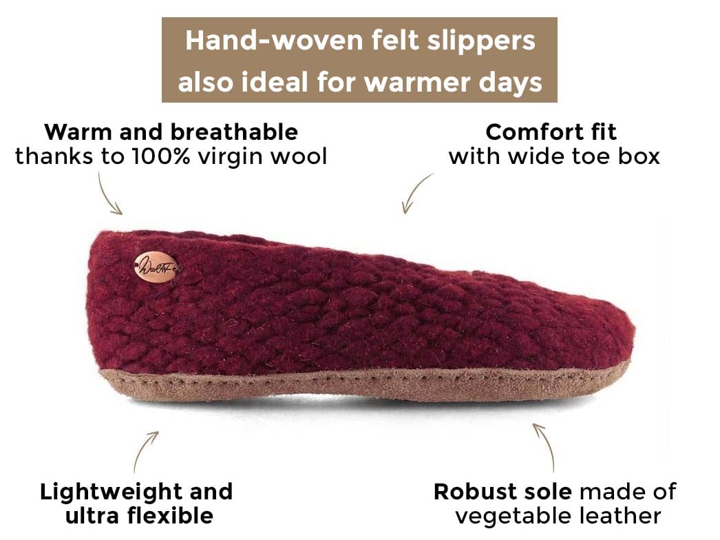 WoolFit® Women Slippers | Woolies, Bordeaux|