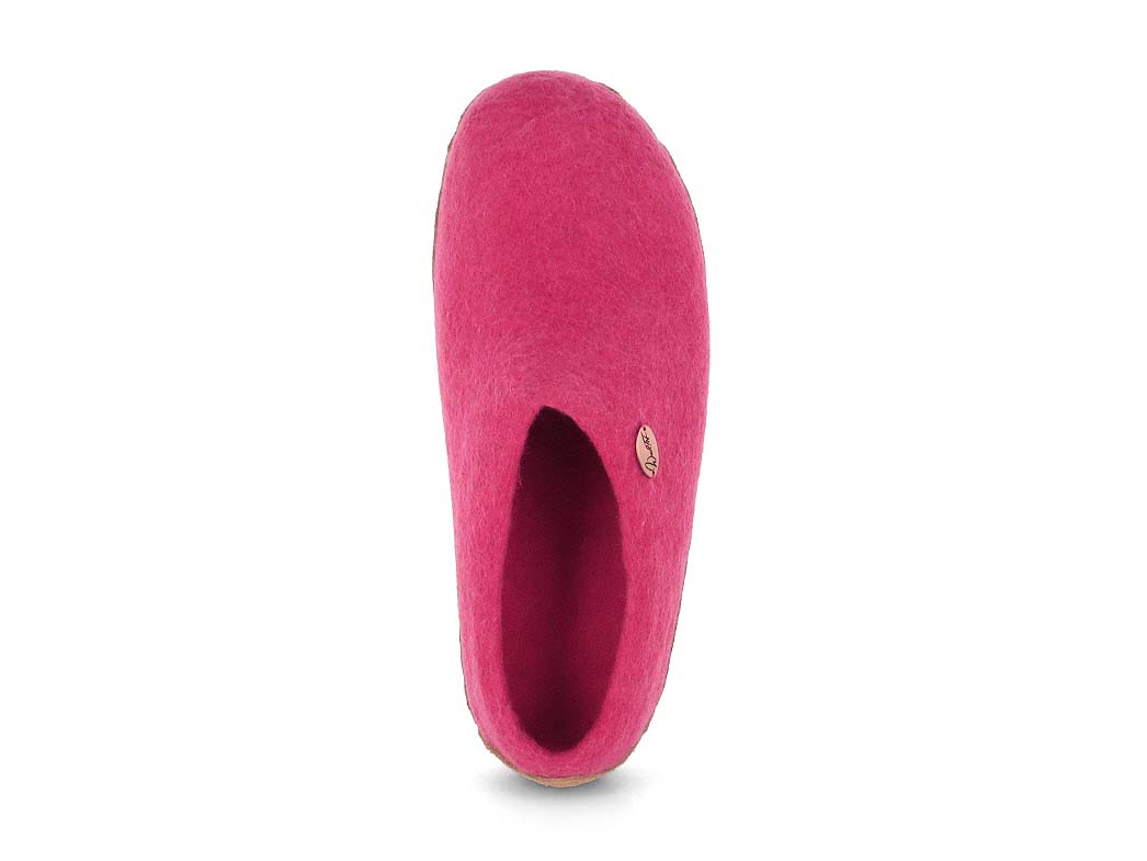WoolFit Handmade Slippers | Footprint, Pink Wool
