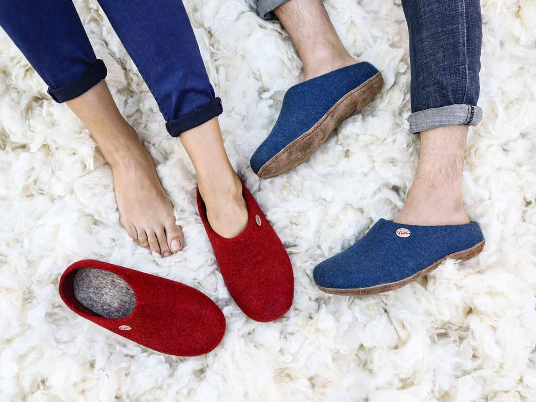 WoolFit® hand-felted slippers ´Classic´, many Sizes & C