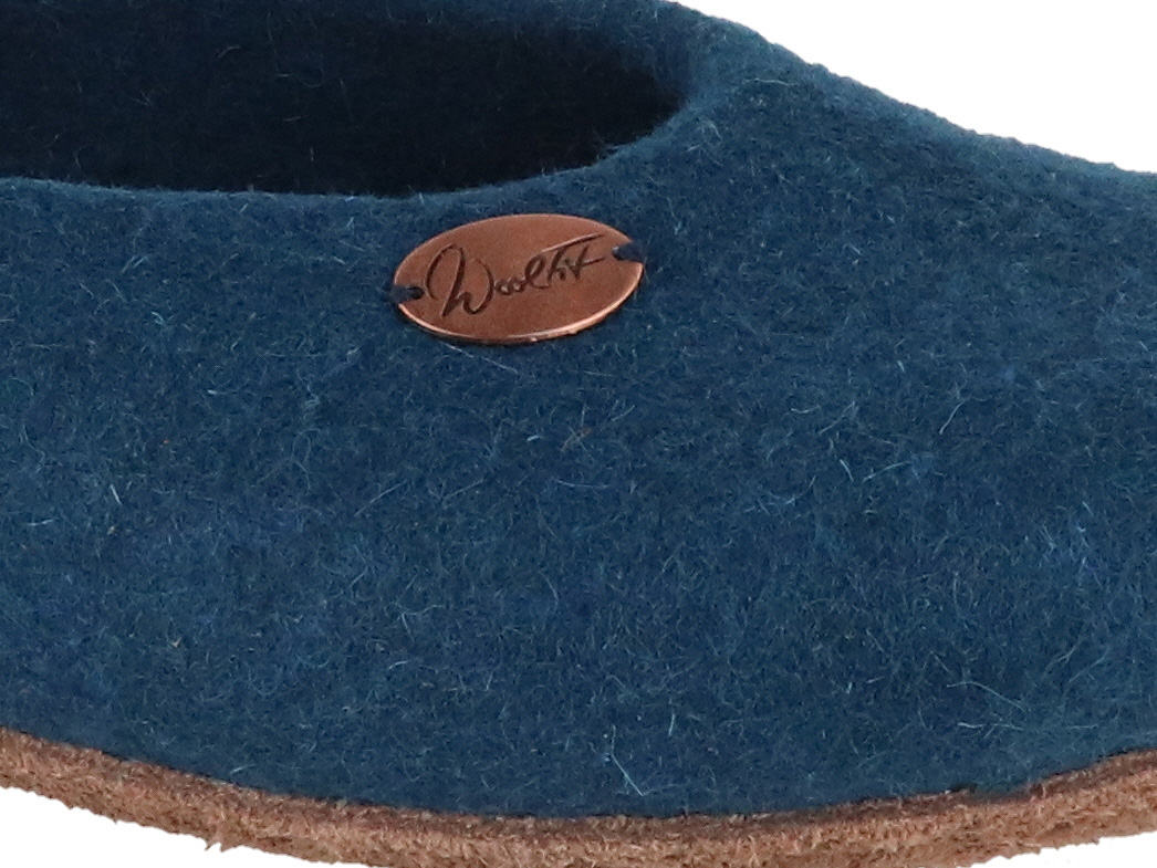 WoolFit Ballerina Slippers | Soft Felt, Blue Wool